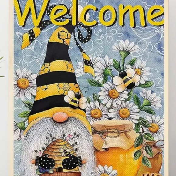 Office | 5d Diy Diamond Painting Art Gnome Welcome Sign Nip | Poshmark